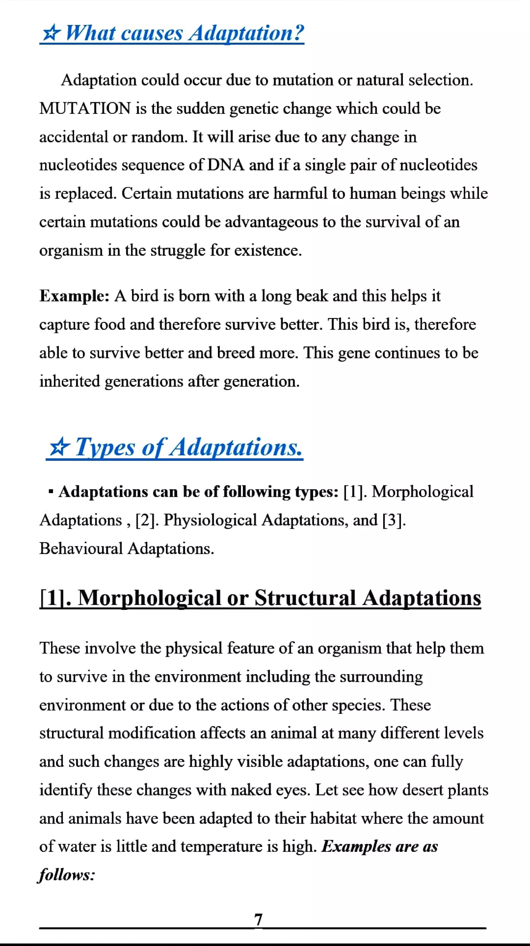 BIOLOGY INVESTIGATORY PROJECT ON ADAPTATION IN ANIMALS AND PLANTS | PDF