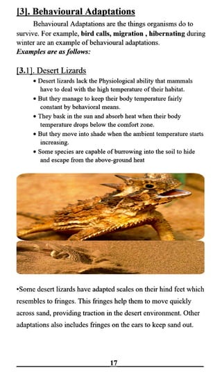 BIOLOGY INVESTIGATORY PROJECT ON ADAPTATION IN ANIMALS AND PLANTS | PDF