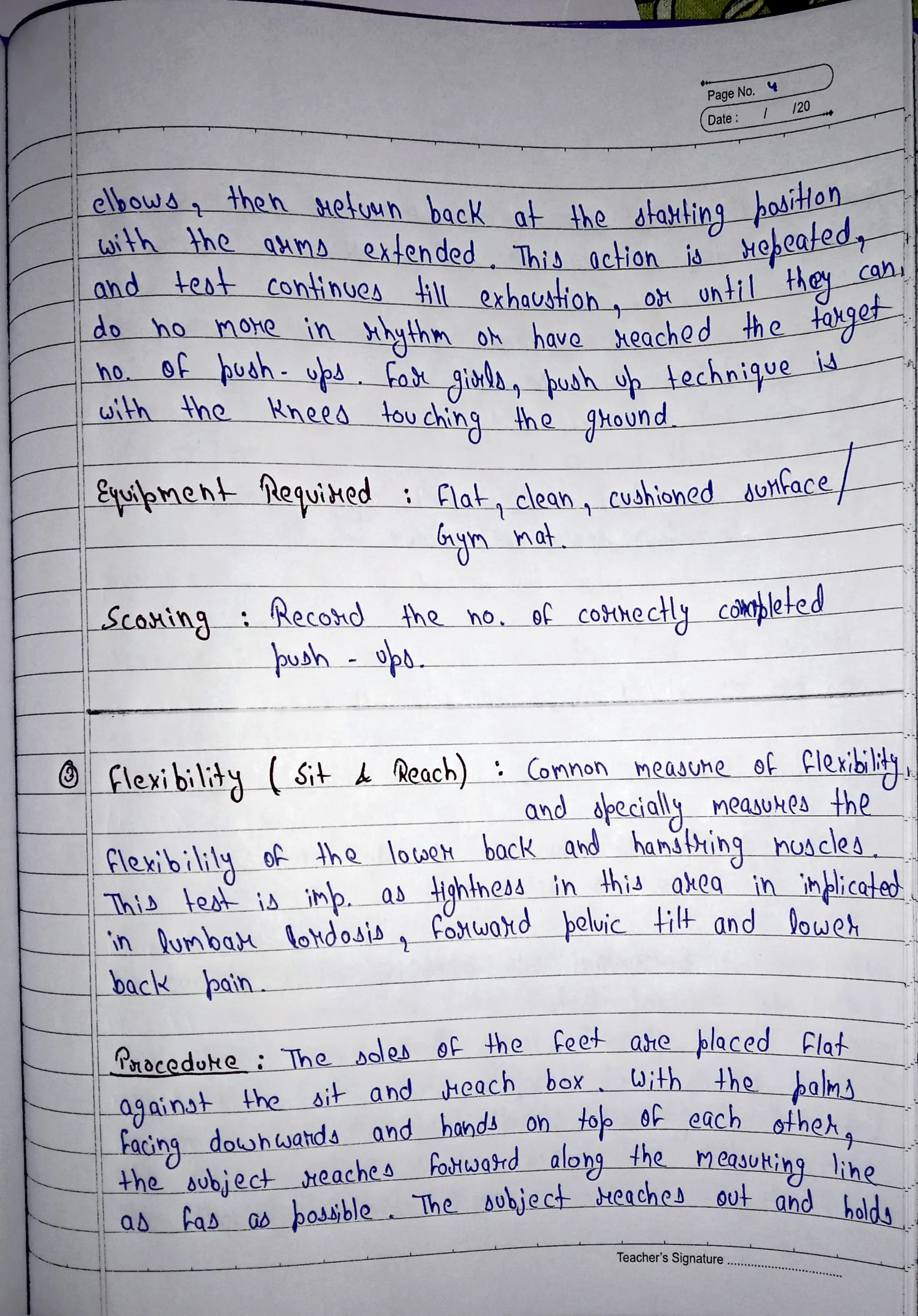 Class 12th PHE Practical - 1 [SAI Khelo India Physical Fitness Test] | PDF