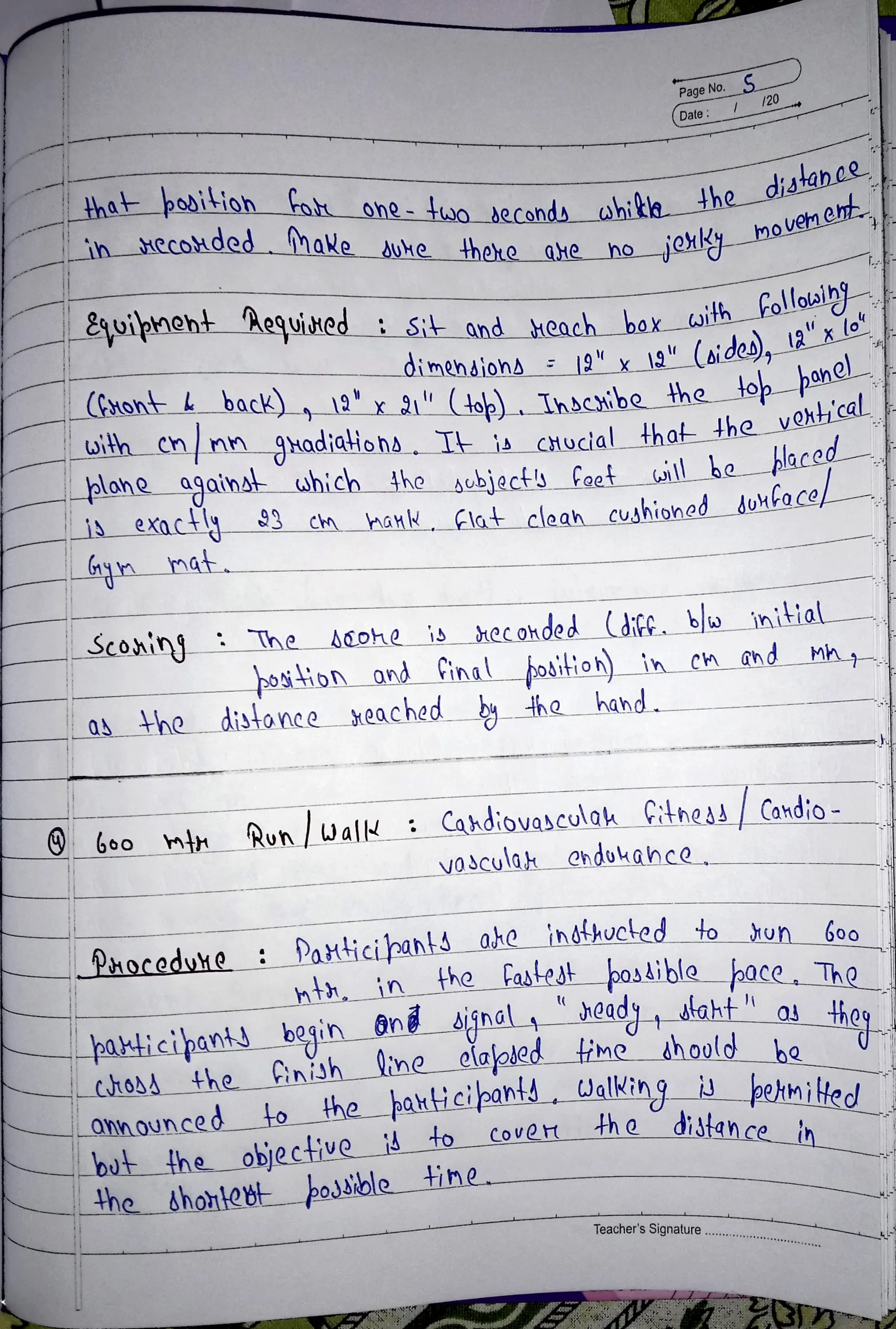 Class 12th PHE Practical - 1 [SAI Khelo India Physical Fitness Test] | PDF