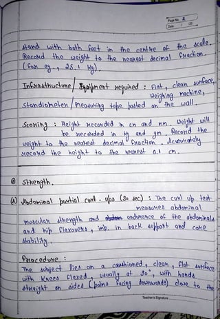 Class 12th PHE Practical - 1 [SAI Khelo India Physical Fitness Test] | PDF