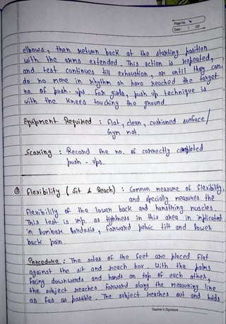 Class 12th PHE Practical - 1 [SAI Khelo India Physical Fitness Test] | PDF