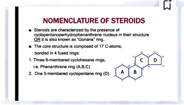 NOMENCLATURE AND STEREOCHEMISTRY OF STEROIDS | PDF