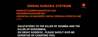 Siddha kunjika Stotram for reading english | PDF