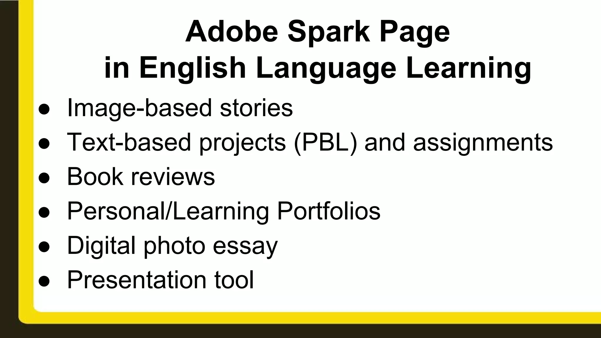 Adobe sparks in english language learning and teaching | PDF