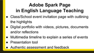 Adobe sparks in english language learning and teaching | PDF