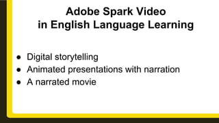 Adobe sparks in english language learning and teaching | PDF