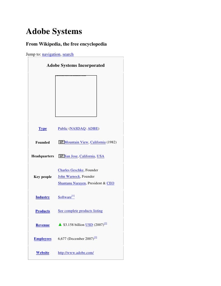 Adobe Systems Wikipedia