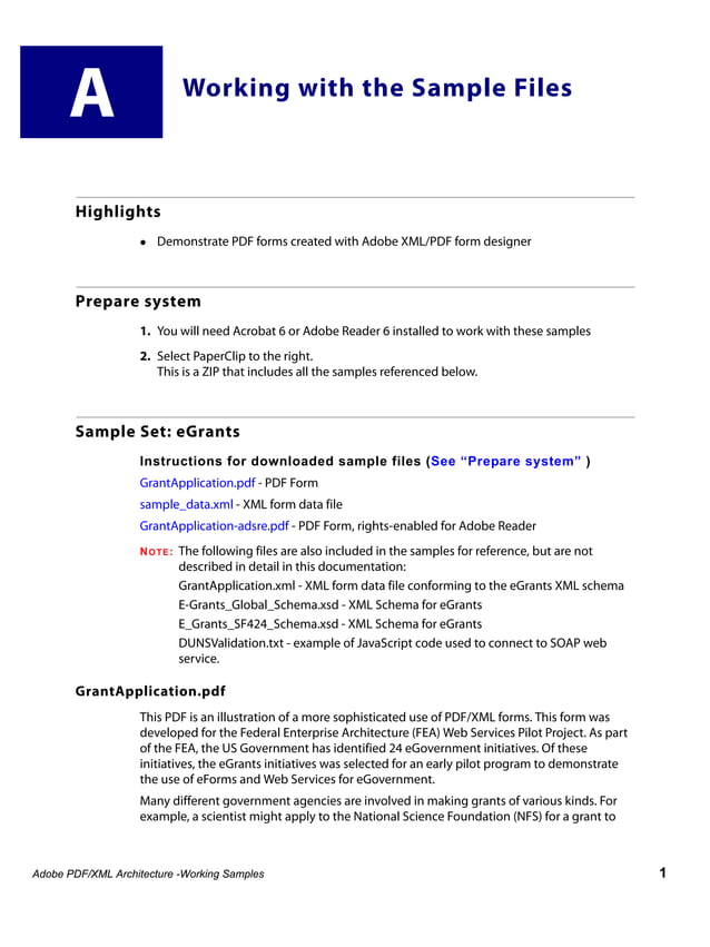 Adobe xml formssamples | PDF