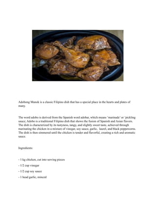 steps on how to cook chicken stew in Filipino style | DOCX