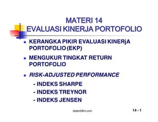 KINERJA PORTFOLIO | PPT