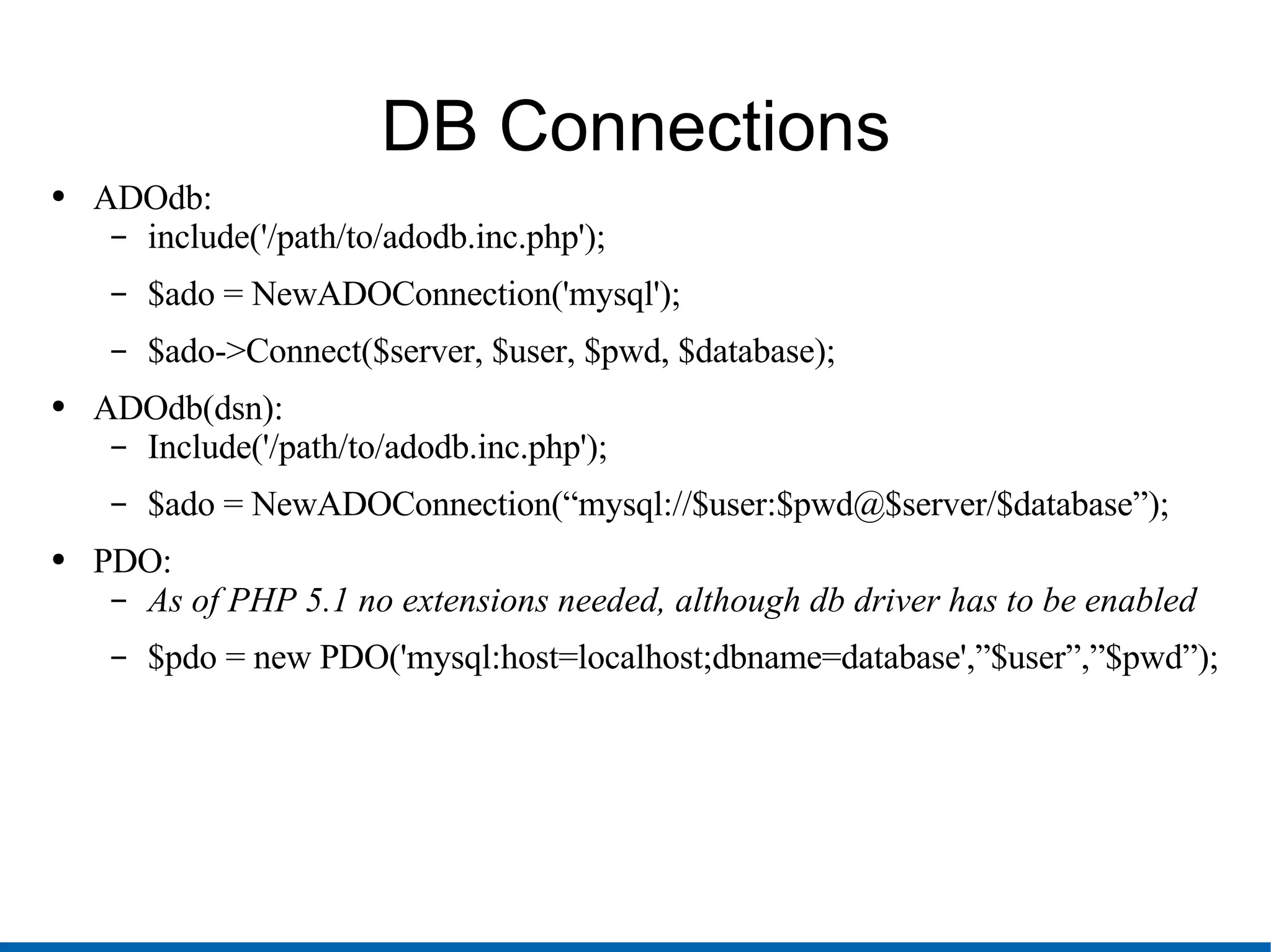 Adodb Pdo Presentation | ODP