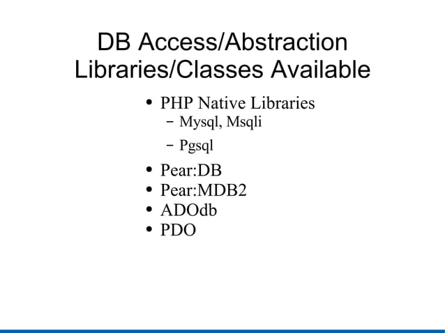 Adodb Pdo Presentation Ppt