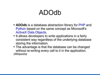Adodb Pdo Presentation | ODP