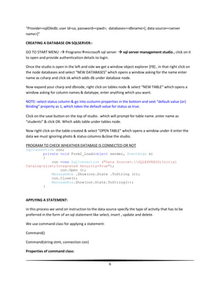 Ado dot net complete meterial (1) | DOCX