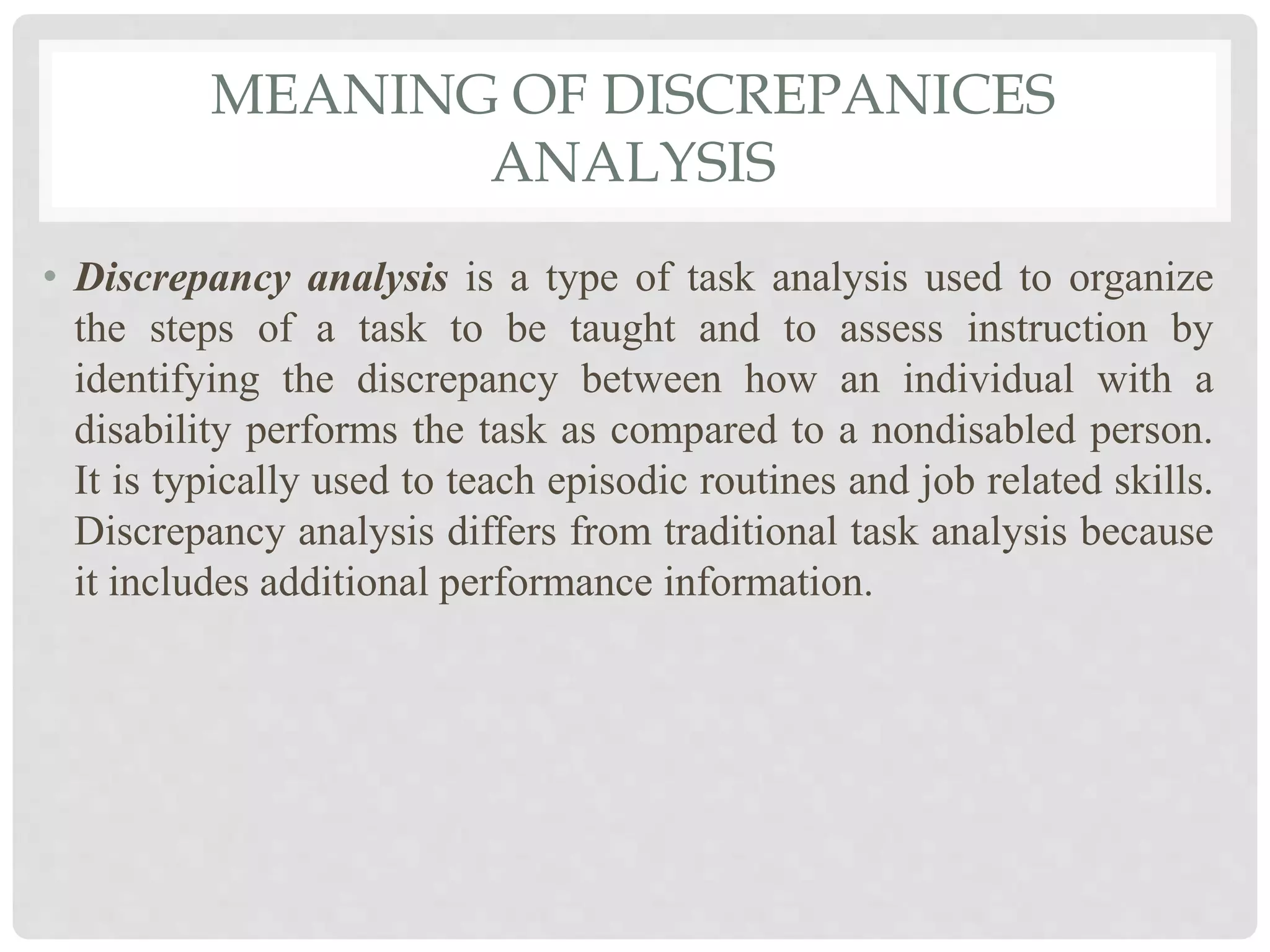 ANALYSIS OF DISCREPANCIES IN ORGANIZATIONAL DEVELOPMENT | PPTX