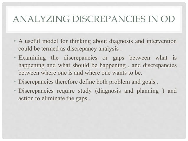 ANALYSIS OF DISCREPANCIES IN ORGANIZATIONAL DEVELOPMENT | PPT