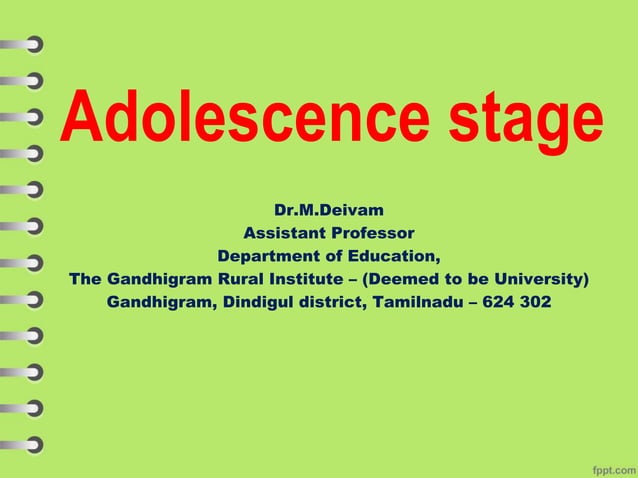 Adolescence stage | PPT