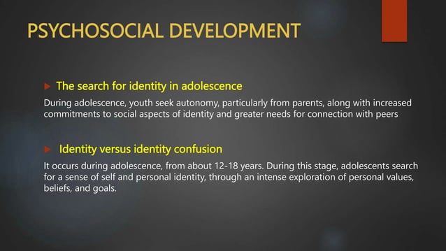 ADOLESCENCE STAGE in developmental psychology) | PPT