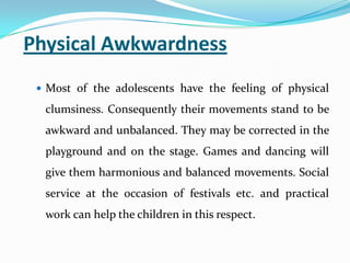 Adolescence characteristics and problems | PPTX