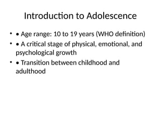 ADOLESCENCE EDUCATION DURING TRANSITION PERIO | PPTX