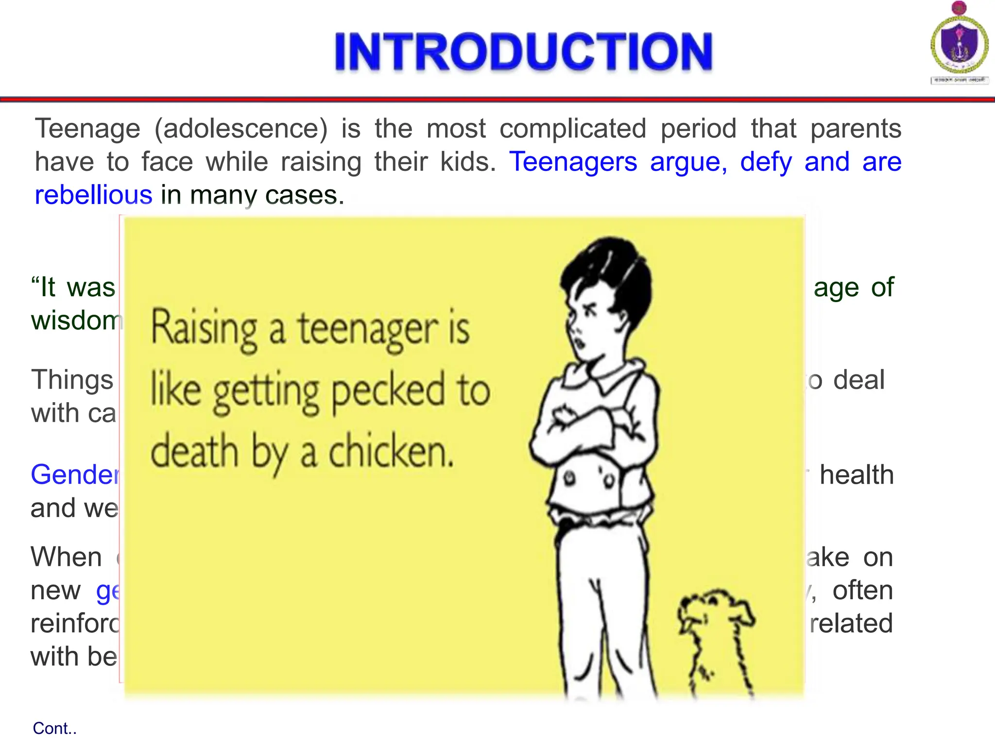 Adolescence: Characteristics & Deviations .ppt