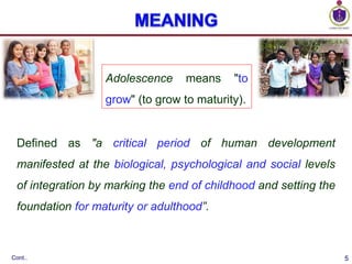 Adolescence: Characteristics & Deviations .ppt