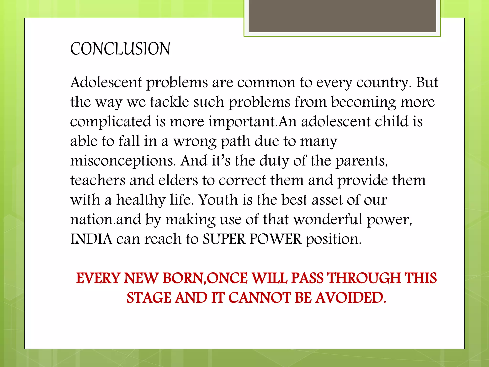 ADOLESCENCE AND ITS PROBLEMS | PPTX