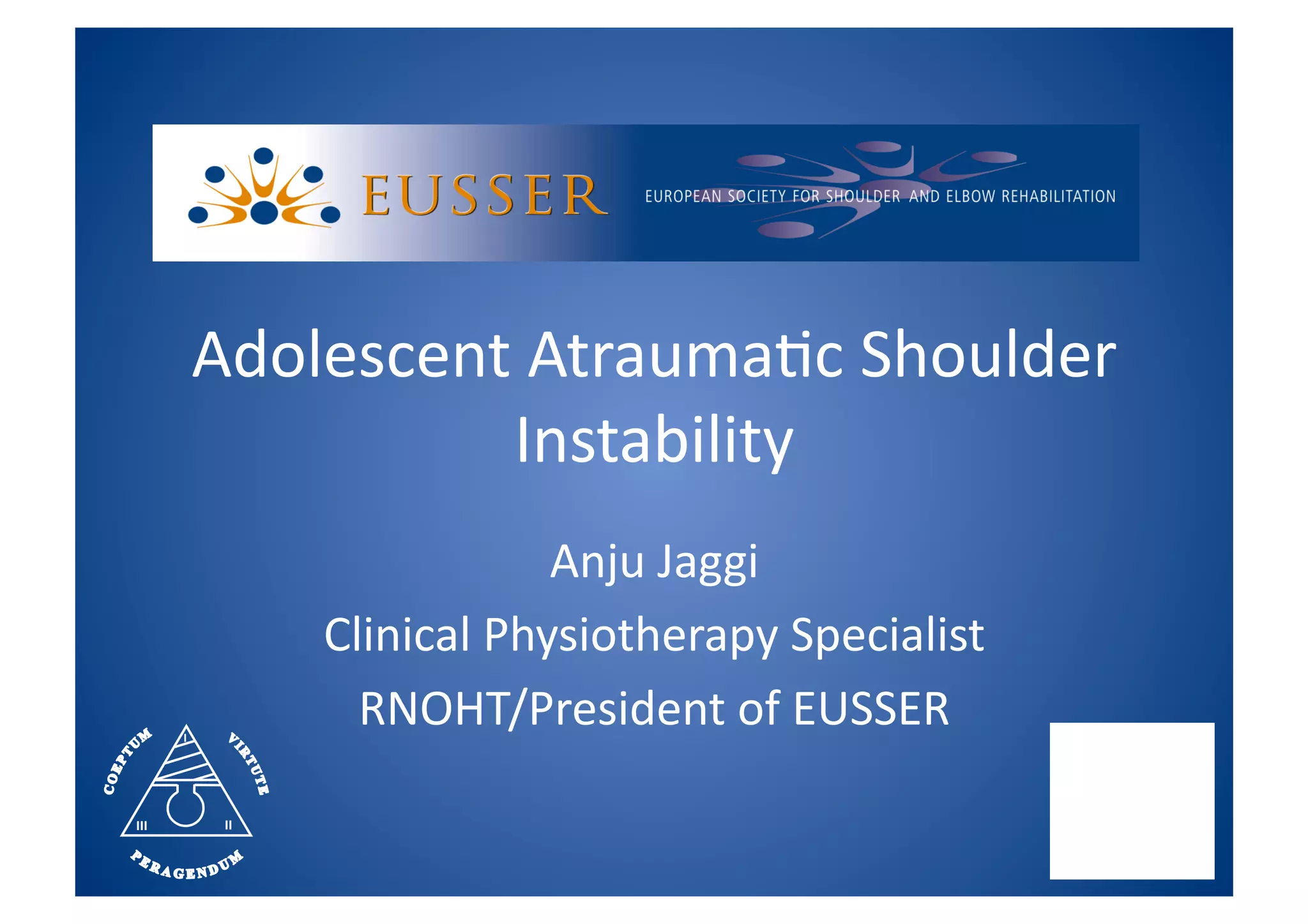 Adolescent atraumatic shoulder instability | PPT