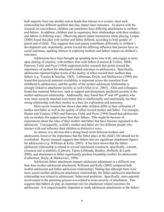 Adolescent Attachment To Parents And Peers | DOC