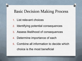 Adolescent decision making | PPSX