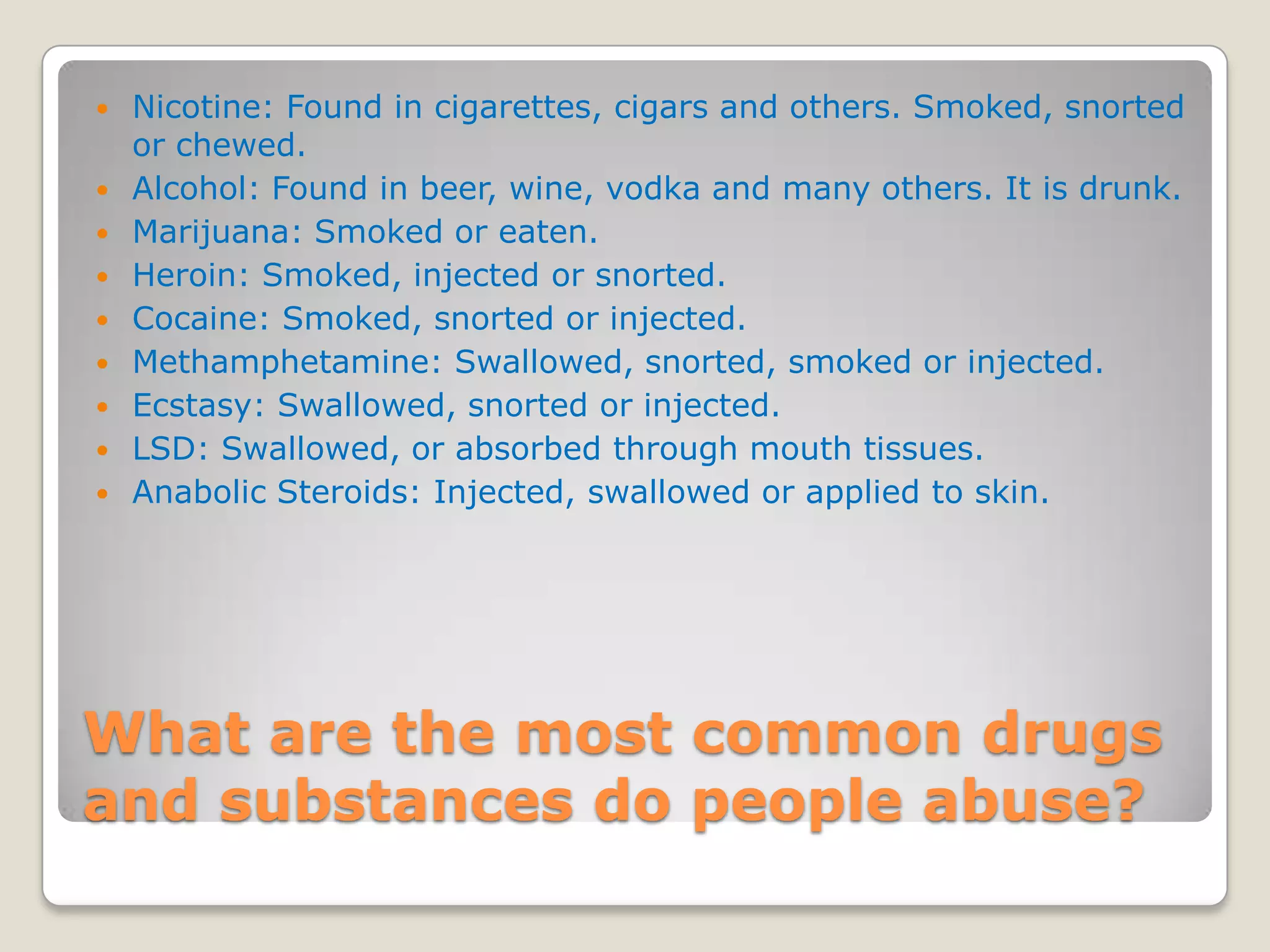 Adolescent drug abuse | PPTX