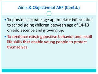 Adolescent education programme (A Guidebook for Teachers on special ...