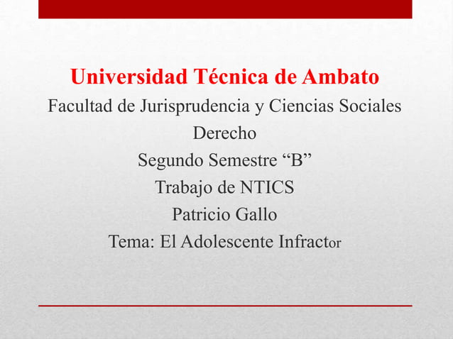 Adolescente infractor | PPT