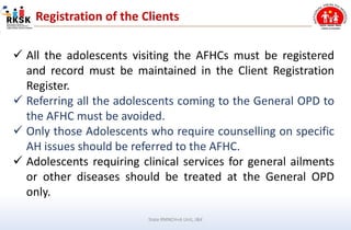 Adolescent Friendly Health Clinics (AFHC) | PPTX