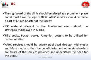 Adolescent Friendly Health Clinics (AFHC) | PPTX