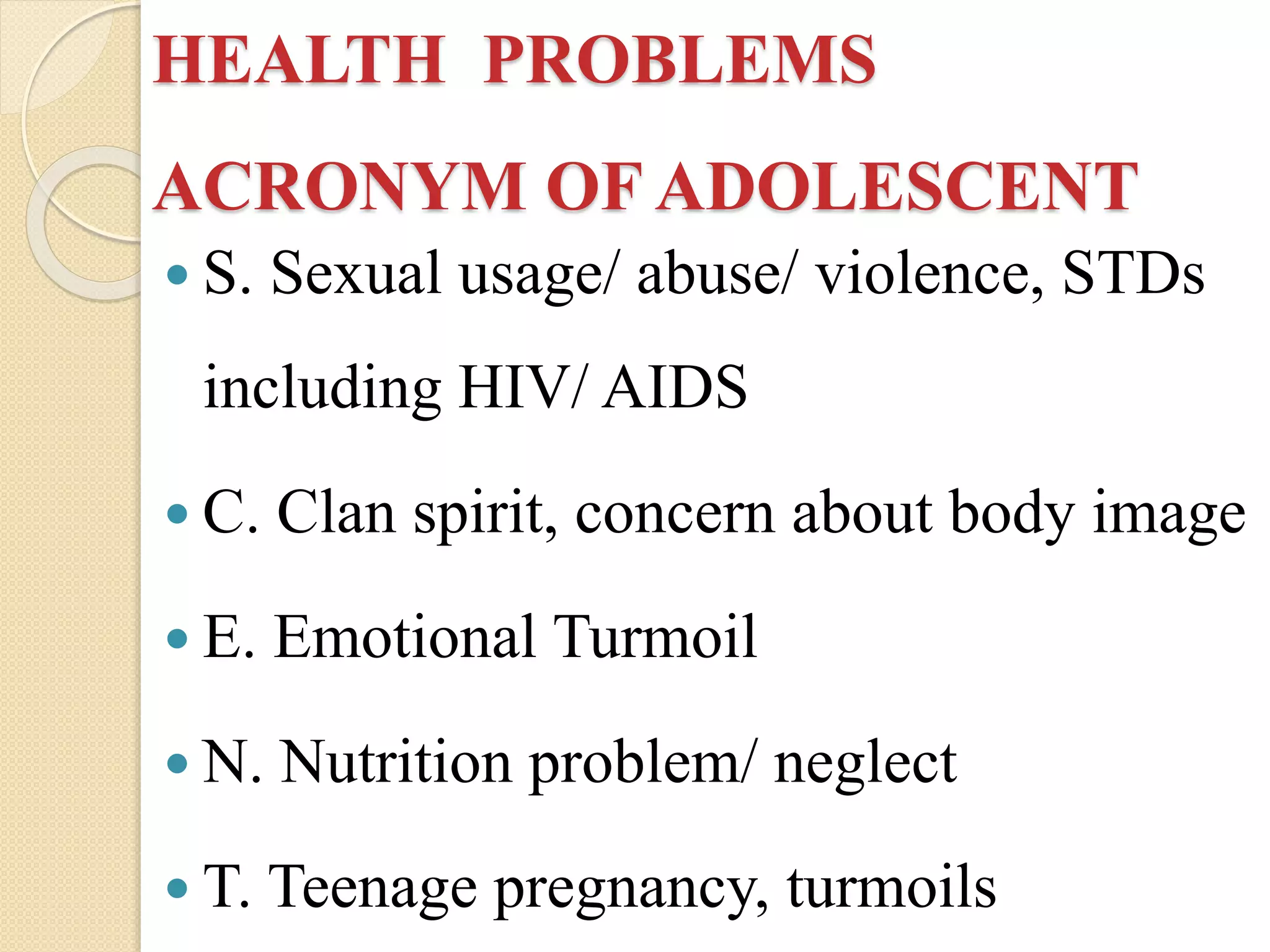 ADOLESCENT HEALTH.pptx second year.pptx | Parenting Teens | Parenting