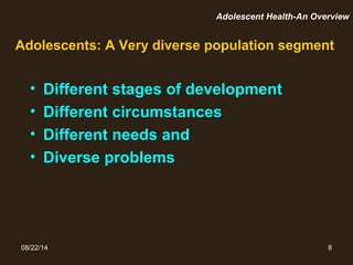 Adolescent health an overview dr-chopra | PPT