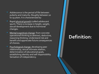 Adolescent health burden | PPTX