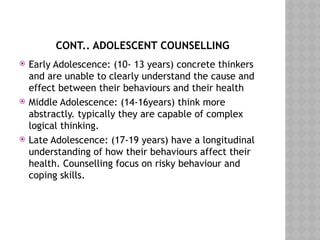 Adolescent health issues and their managemnet | PPTX