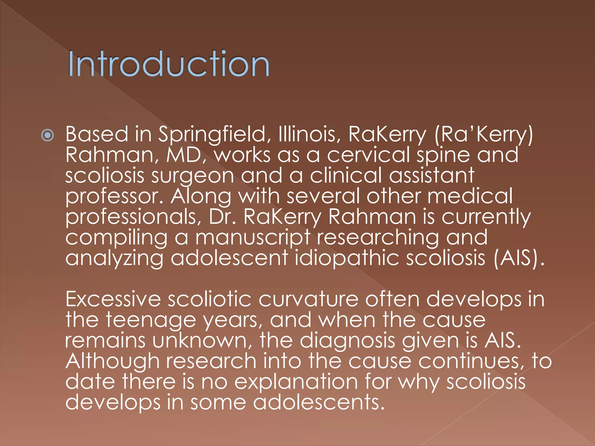 Adolescent Idiopathic Scoliosis: Causes and Classification | PPTX