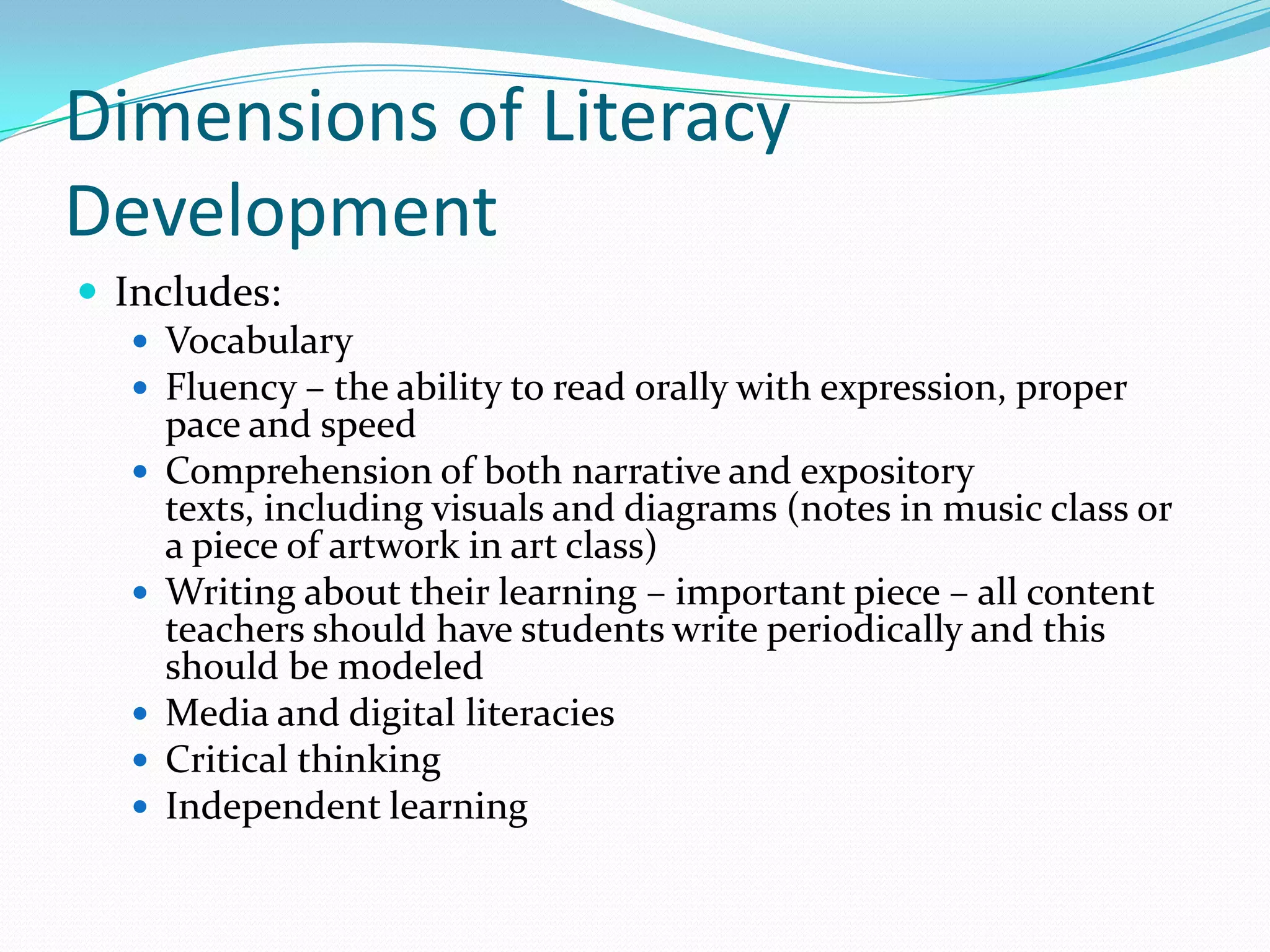 Adolescent literacy 2012 | PPTX