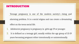 ADOLESCENT PREGNANCY.pptx TEENAGE PREGNANCY | PPTX