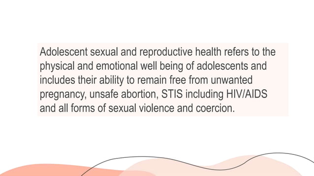 ADOLESCENT REPRODUCTIVE HEALTH.pptx | Pregnancy | Reproductive Health
