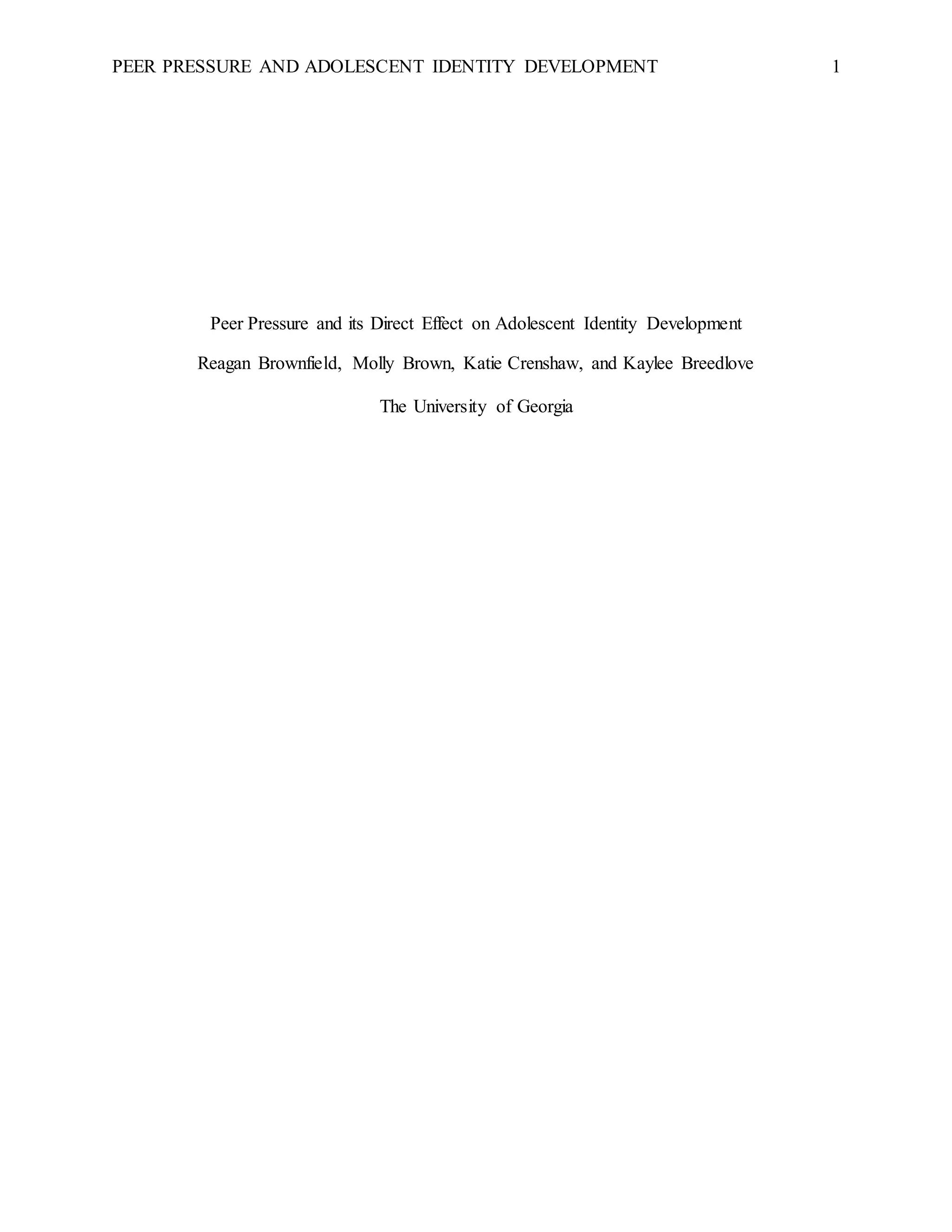 Adolescents and peer pressure | DOCX
