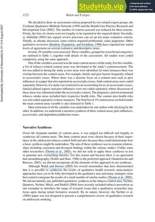 Adolescents And Tobacco Use Systematic Review Of Qualitative Research ...