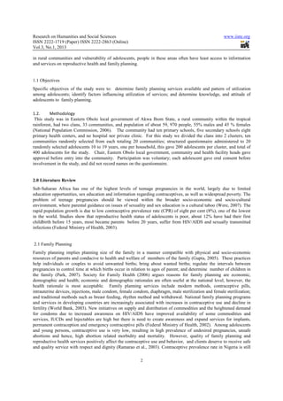 Adolescents and utilization of family planning services in rural ...