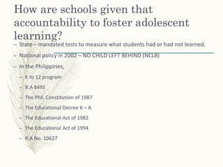 Adolescent schools, achievement, work, careers & | PDF