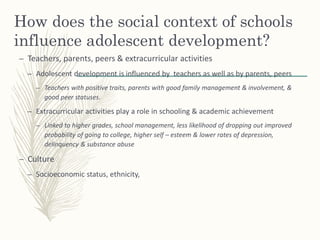 Adolescent schools, achievement, work, careers & | PDF