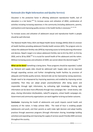 Adolescents deserve Right Information and Quality Service for better ...